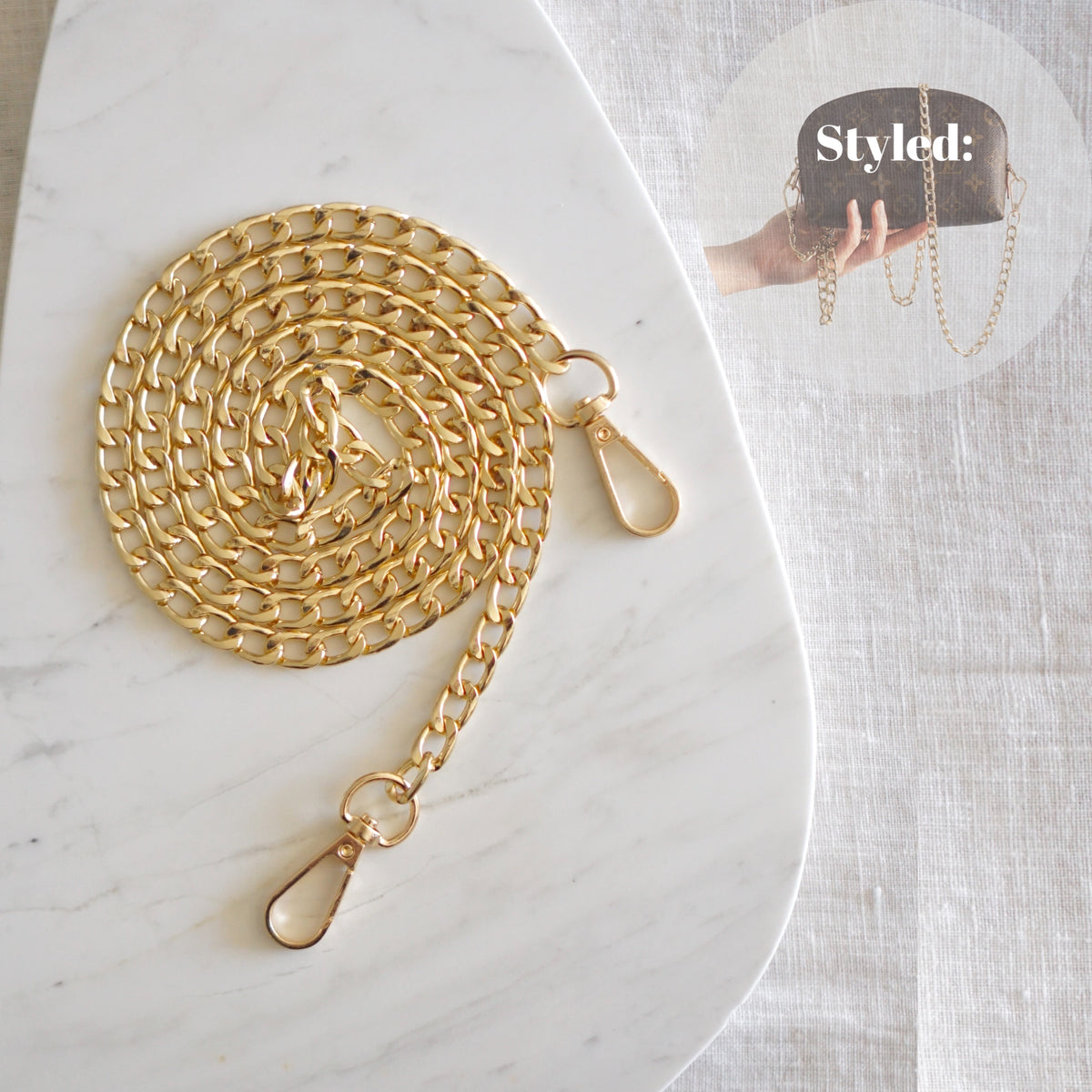 Crossbody Bag Strap - Premium Gold-tone Chain Shoulder Crossbody Bag ...